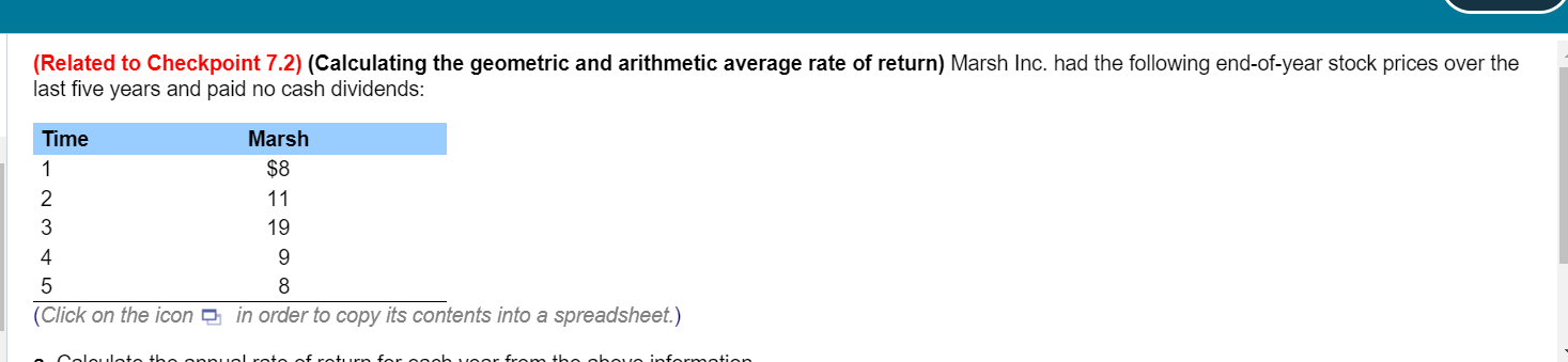 Solved (Related to Checkpoint 7.2) (Calculating the | Chegg.com