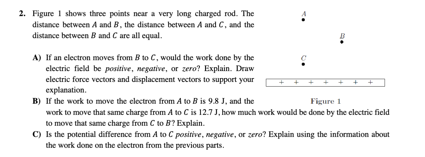 Solved 2. Figure 1 shows three points near a very long | Chegg.com