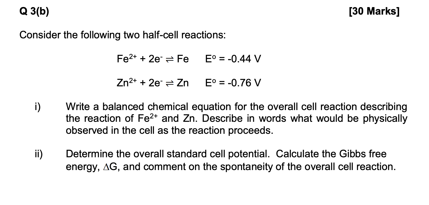 Solved code class="asciimath">Q 3(b) [30 ﻿Marks] ﻿Consider | Chegg.com