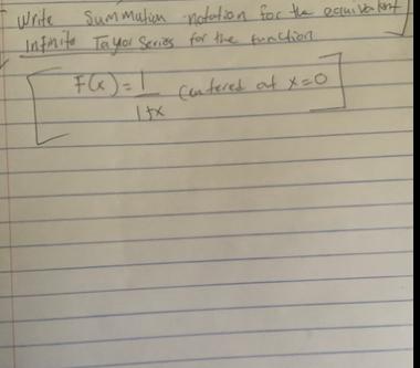 Solved Write Summation notation for the equivalent Infinito | Chegg.com