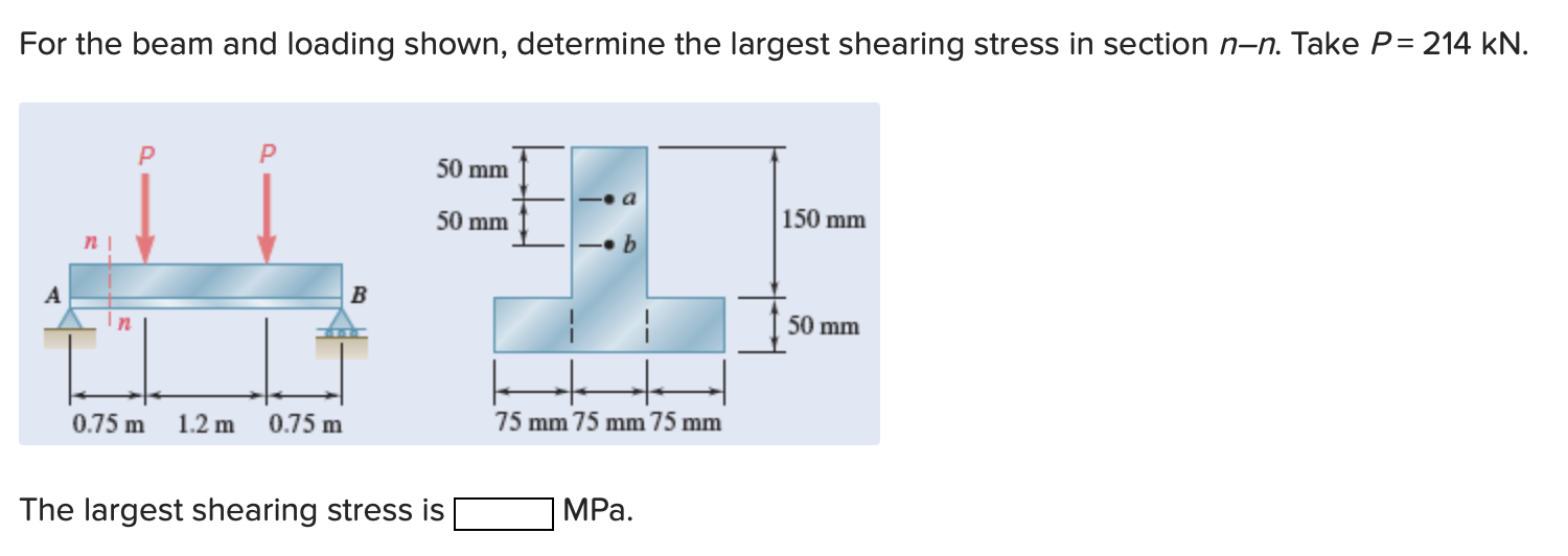 Solved For the beam and loading shown, determine the largest | Chegg.com