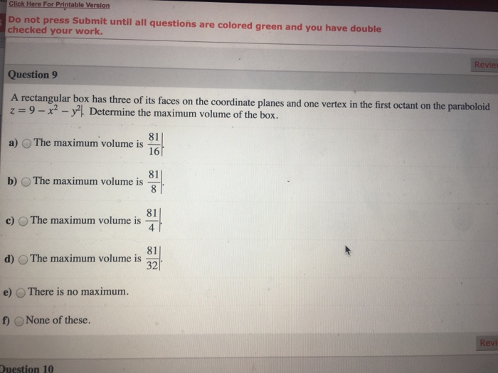 Solved A rectangular box has three of its faces on the | Chegg.com