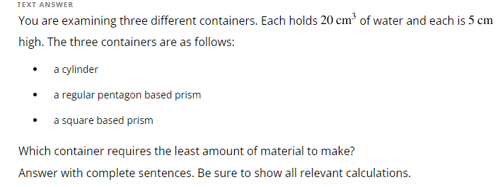 Solved You are examining three different containers. Each | Chegg.com