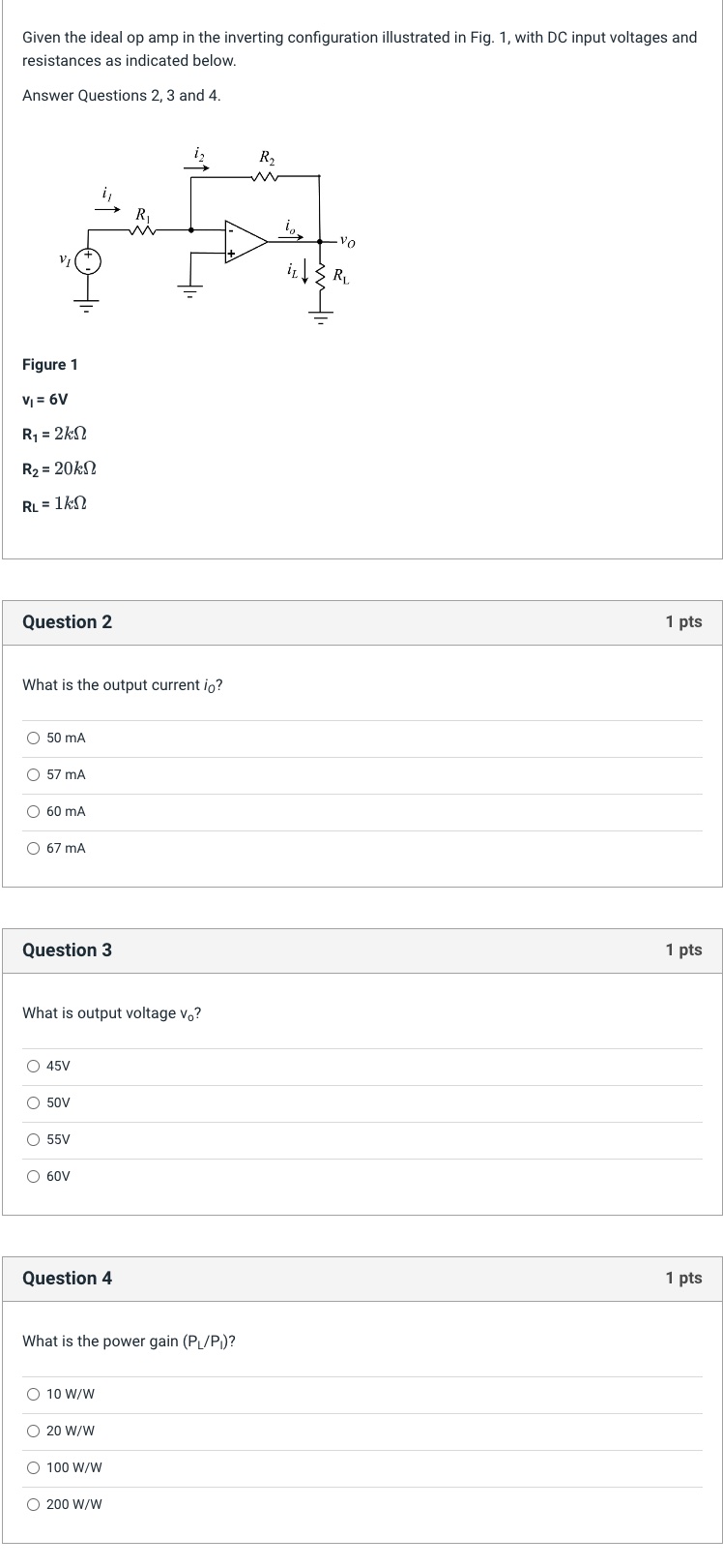Solved Given the ideal op amp in the inverting configuration | Chegg.com