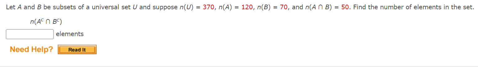 Solved Let A and B be subsets of a universal set U and | Chegg.com
