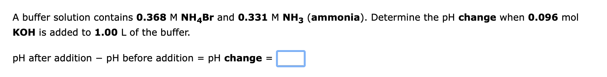 Solved A buffer solution contains 0.298M NH4Br and 0.448M | Chegg.com