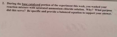 Solved This question is from Acidic vs Basic Conditions in | Chegg.com