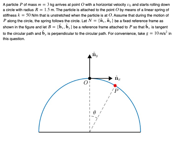 Solved A particle P of mass m=3 kg arrives at point O with a | Chegg.com