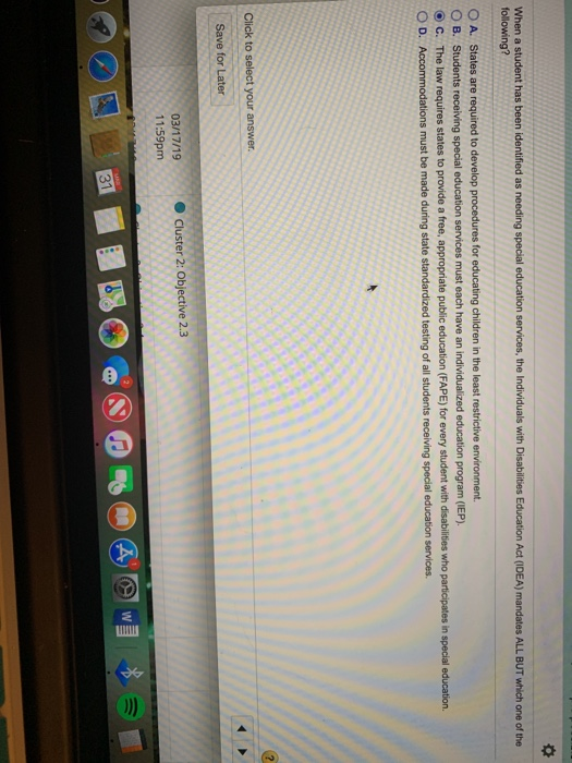 Solved for educating children in the least restrictive | Chegg.com