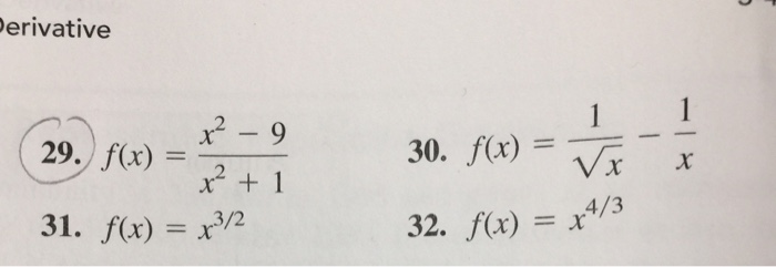 Solved Please help me with these derivative problems (show | Chegg.com