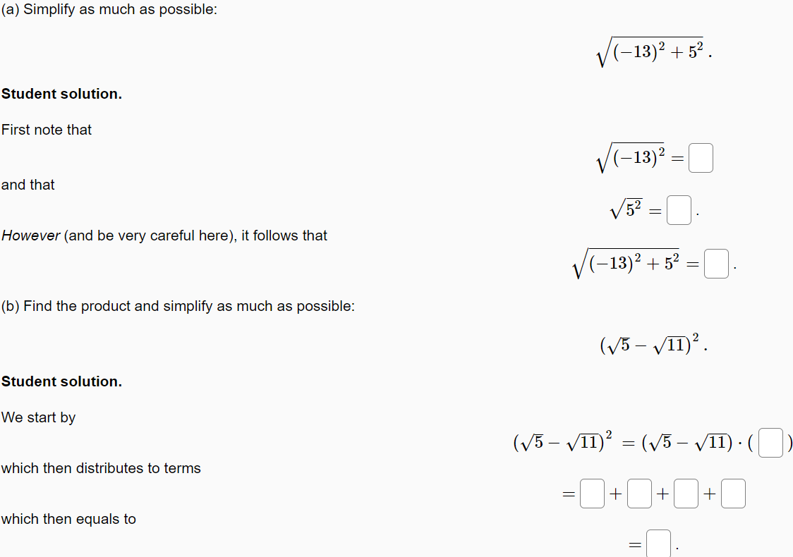 Solved (a) Simplify as much as possible: (-13)? + 52. | Chegg.com