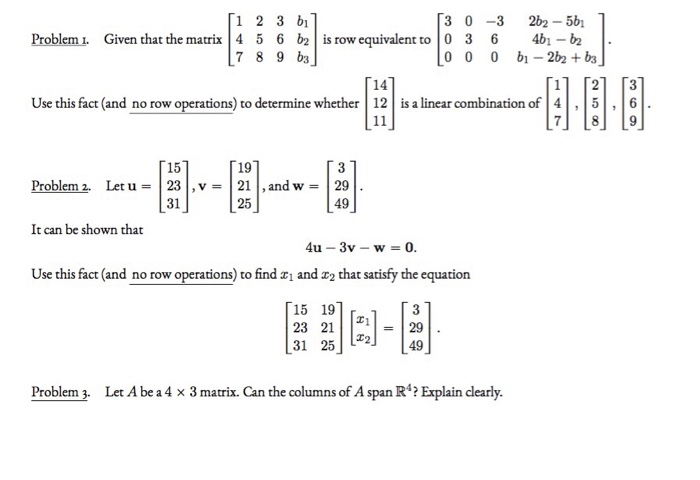 Solved 1 2 3 i Problem i. Given that the matrix 4 5 6 b2 is | Chegg.com
