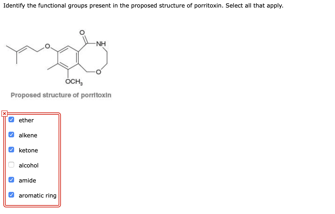 Solved Identify the functional groups present in the | Chegg.com