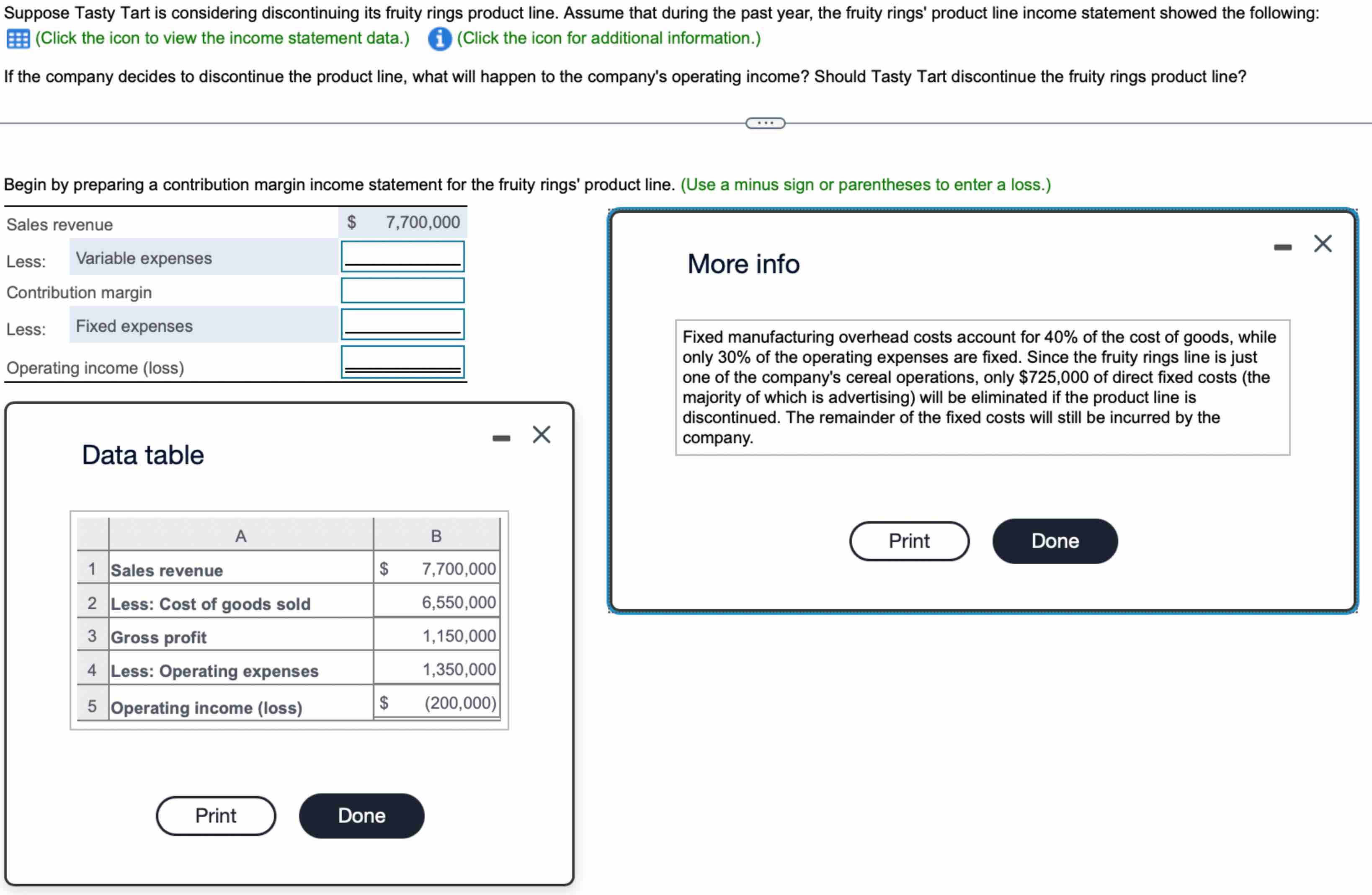 Solved 囲 (Click the icon to view the income statement | Chegg.com