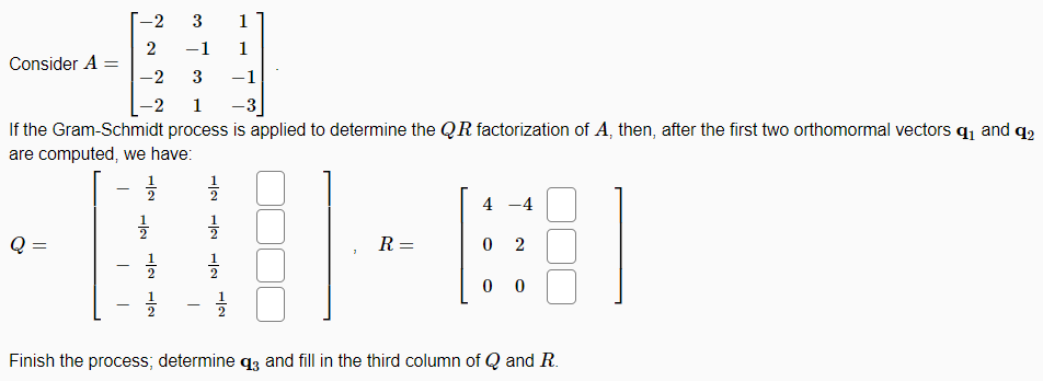 Solved -2 3 1 2 -1 1 Consider A = -2 3 -1 -2 1 -3 If the | Chegg.com