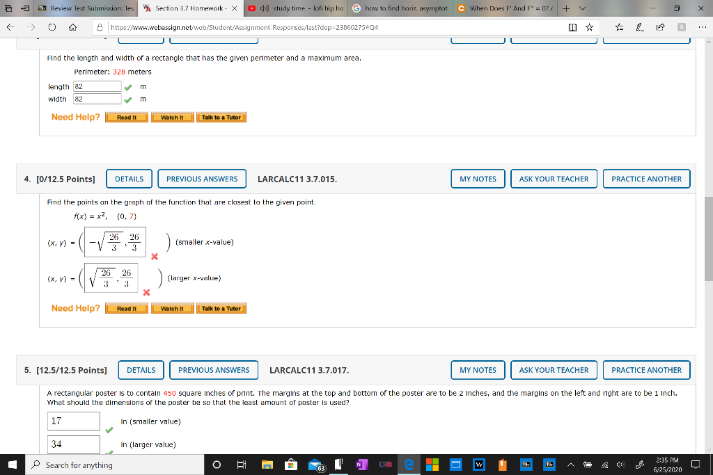 Solved - Review Test Submission: Tes Section 3.7 Homework - | Chegg.com