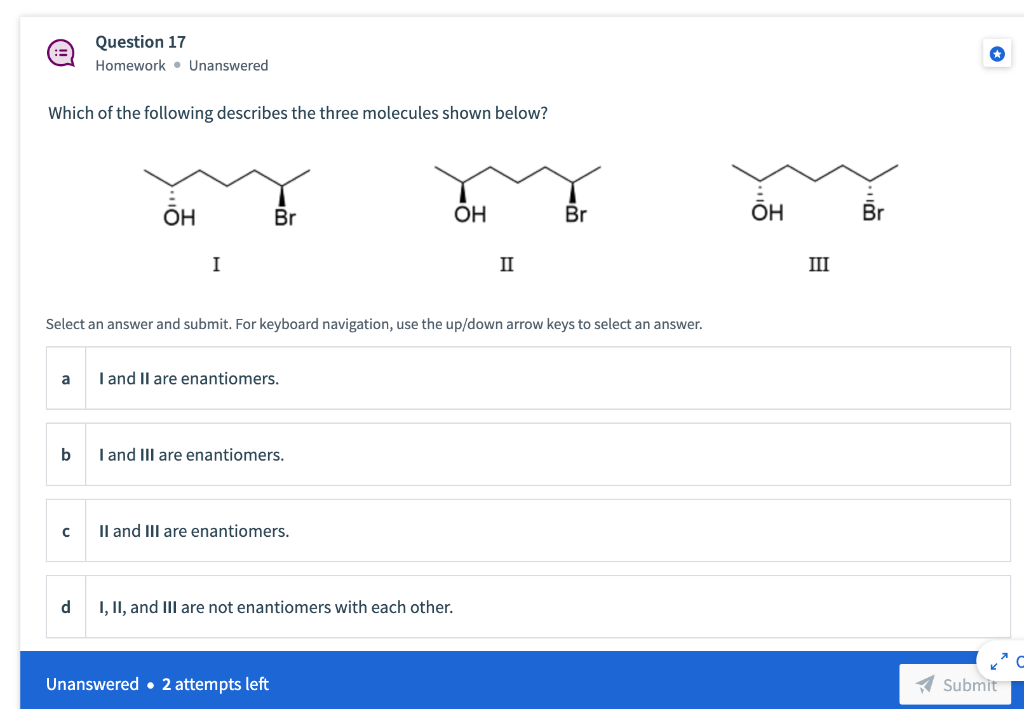 Solved Which of the following describes the three molecules | Chegg.com