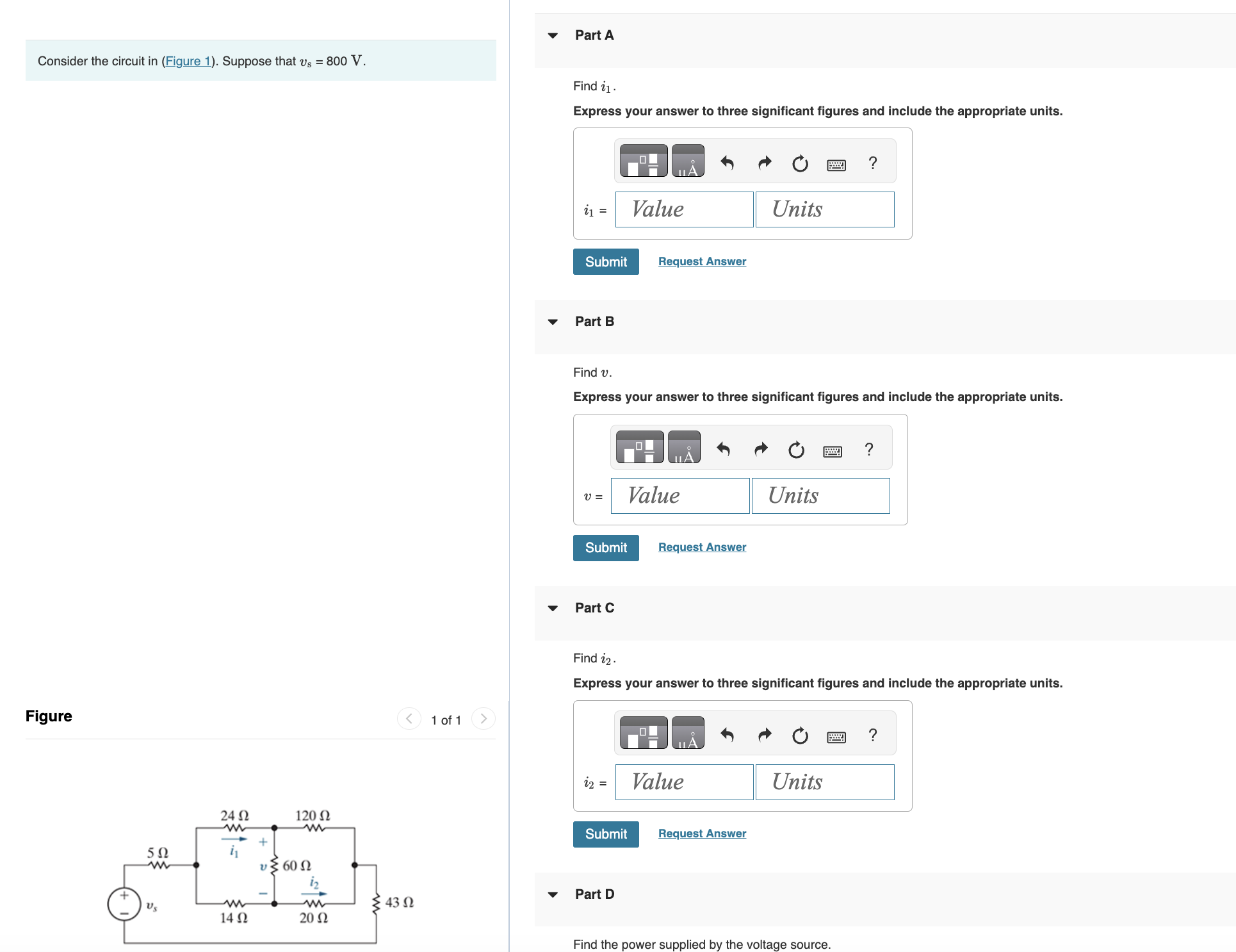 Solved Consider the circuit in (Figure 1). ﻿Suppose that | Chegg.com