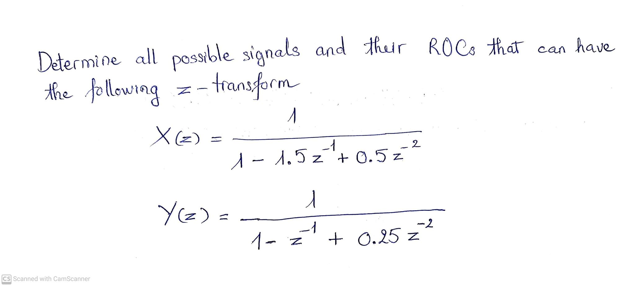 Solved Determine all possible signals and their RO Co that | Chegg.com