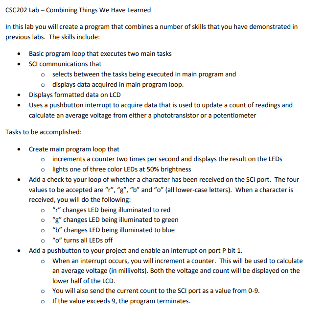 This lab is to be done using a DRAGON12-Light Trainer | Chegg.com