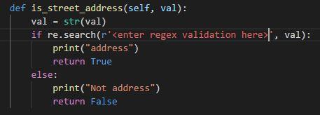 Solved Use Python regex to validate Street Address Street | Chegg.com