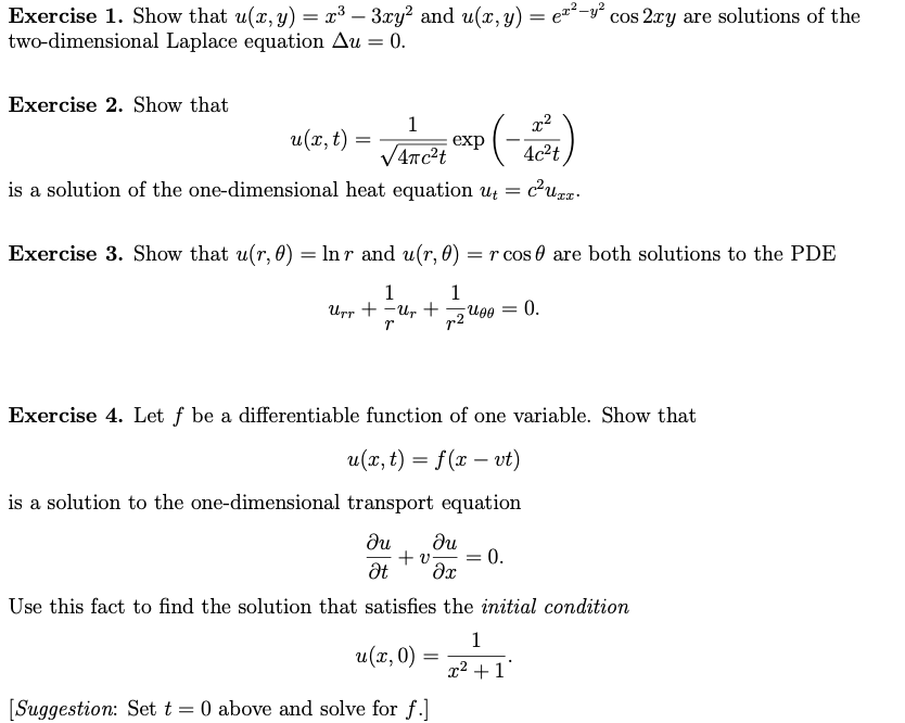 Solved Exercise 1. Show that u(x,y)=x3−3xy2 and | Chegg.com