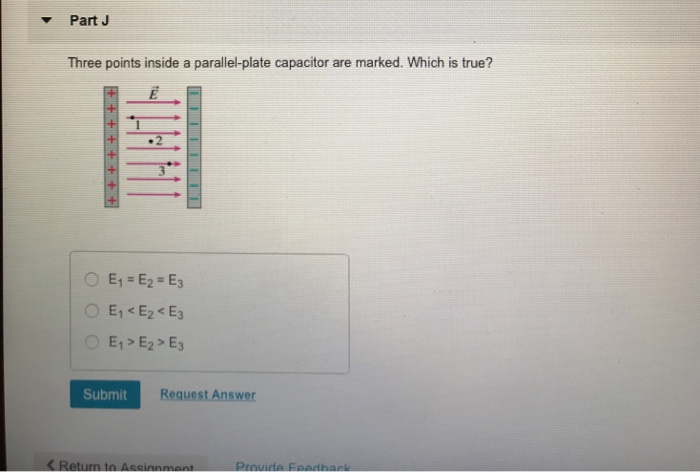 Solved Part J Three points inside a parallel-plate | Chegg.com