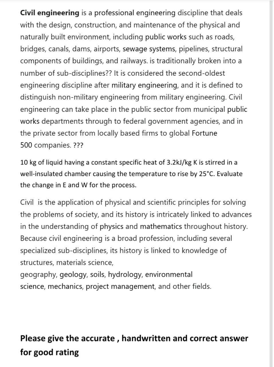 Solved Civil engineering is a professional engineering | Chegg.com