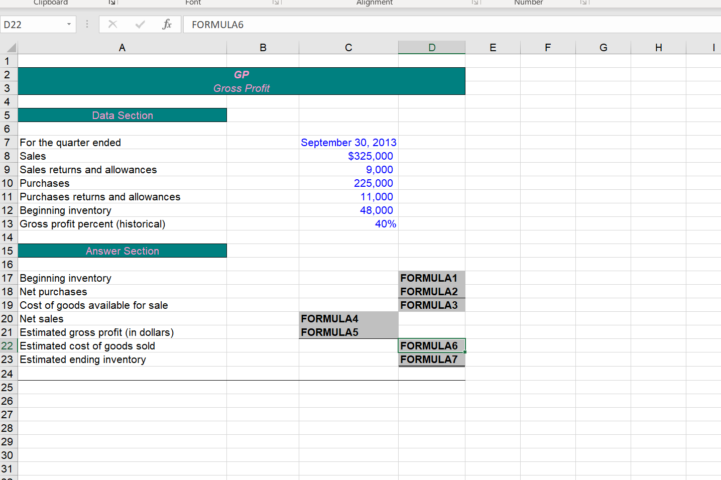 Solved P8 • GROSS PROFIT METHOD (GP) LEARNING OBJECTIVES . . | Chegg.com