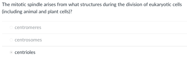 Solved The mitotic spindle arises from what structures | Chegg.com