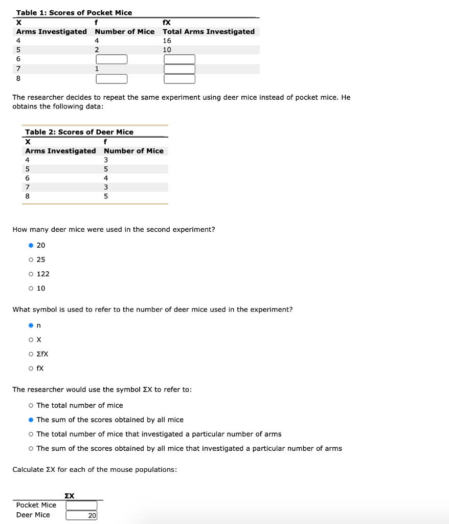 Solved On the first day, the researcher runs 10 pocket mice, | Chegg.com
