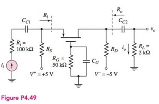Solved 49 Consider the PMOS common-gate circuit in Figure | Chegg.com