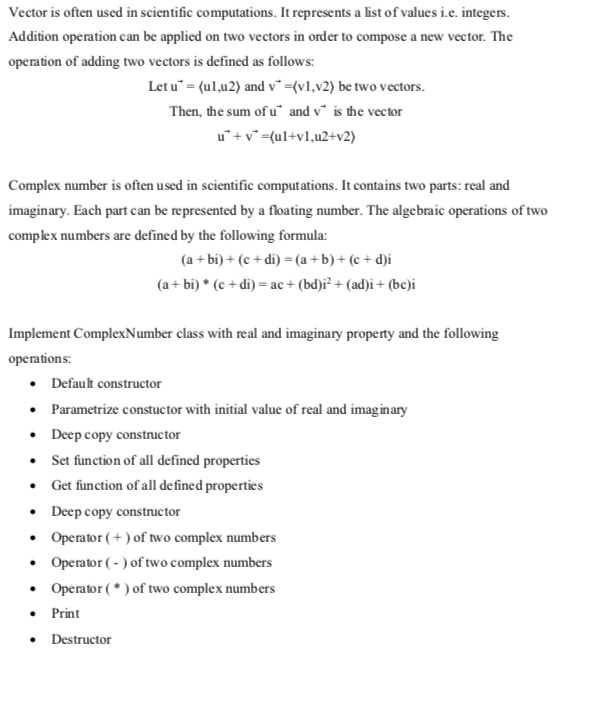 Solved Vector is often used in scientific computations. It | Chegg.com