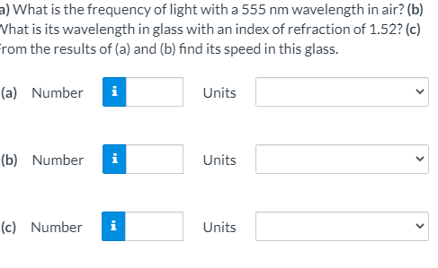 Solved a) What is the frequency of light with a 555 nm | Chegg.com