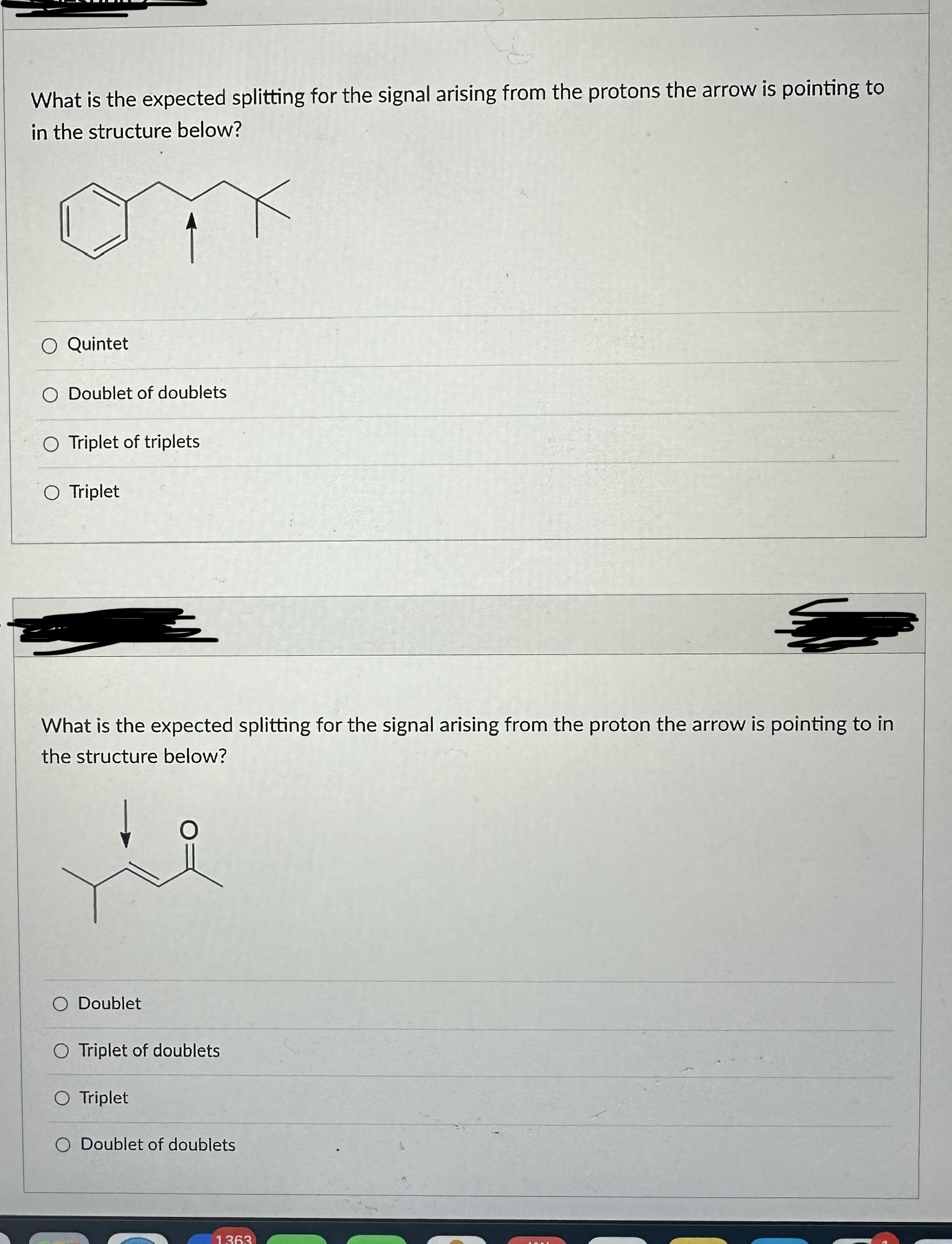 Solved What is the expected splitting for the signal arising | Chegg.com
