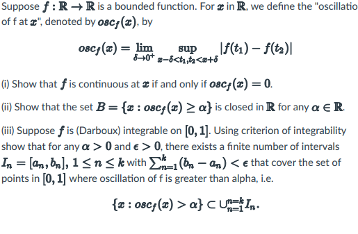 Solved Suppose f:R→R is a bounded function. For x in R, we | Chegg.com