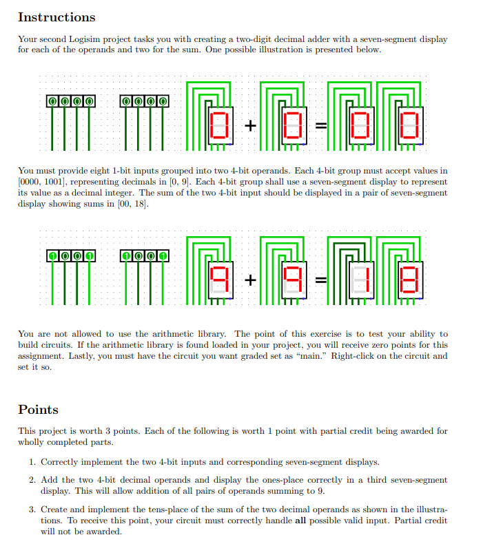Solved Instructions Your second Logisim project tasks you | Chegg.com