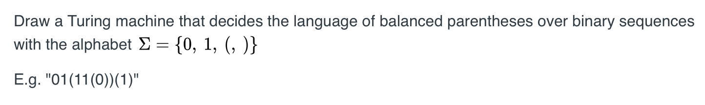 Solved Draw a Turing machine that decides the language of | Chegg.com