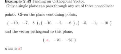 Solved Example 2.43 Finding an Orthogonal Vector. Only a | Chegg.com