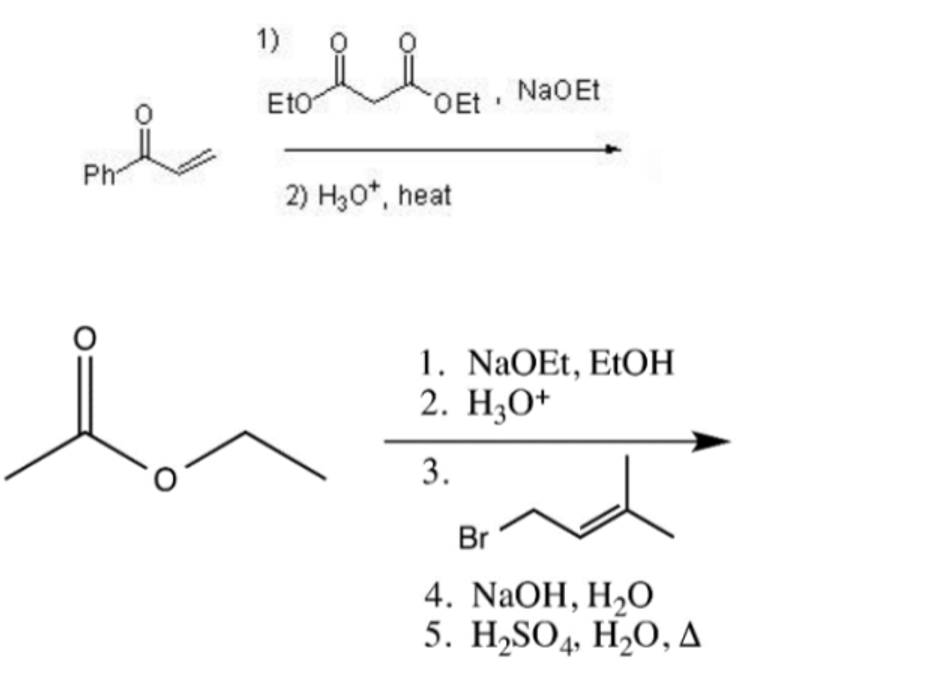Solved 1) Eol Eto Et · NaoEt Ph 2) H307, heat 1. NaOEt, EtOH | Chegg.com