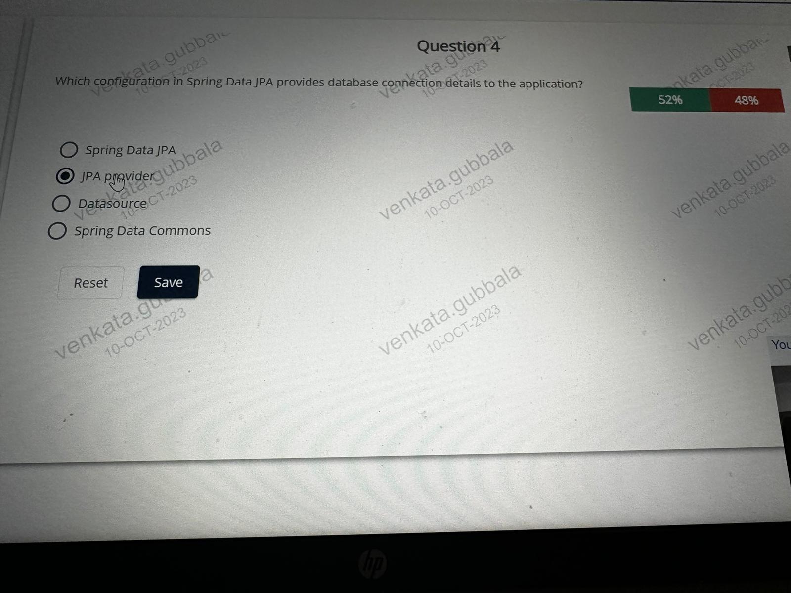 Solved Which configuration in Spring Data JPA provides | Chegg.com