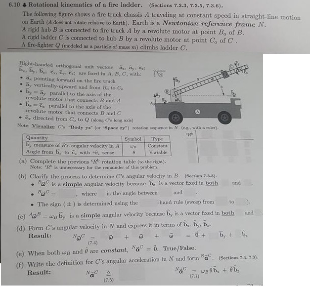 Solved Rotational kinematics of a fire ladder. The following | Chegg.com