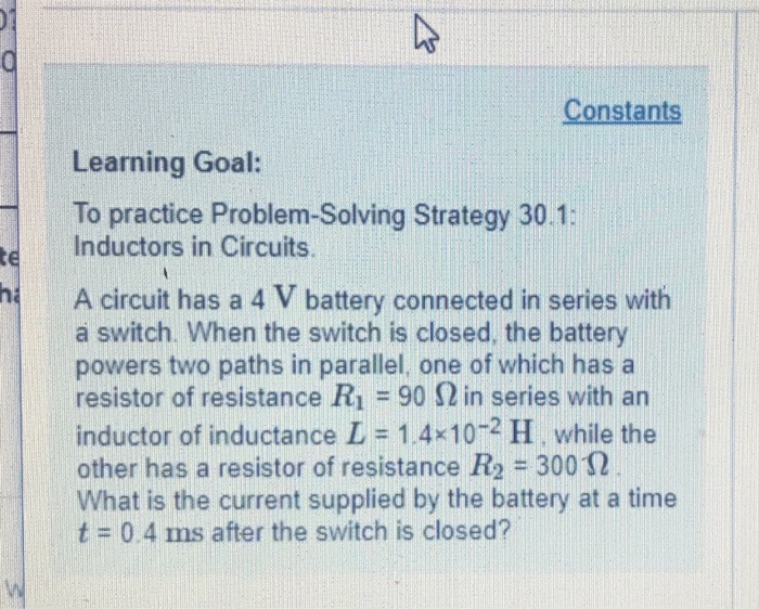 Solved Constants Learning Goal: To practice Problem-Solving | Chegg.com