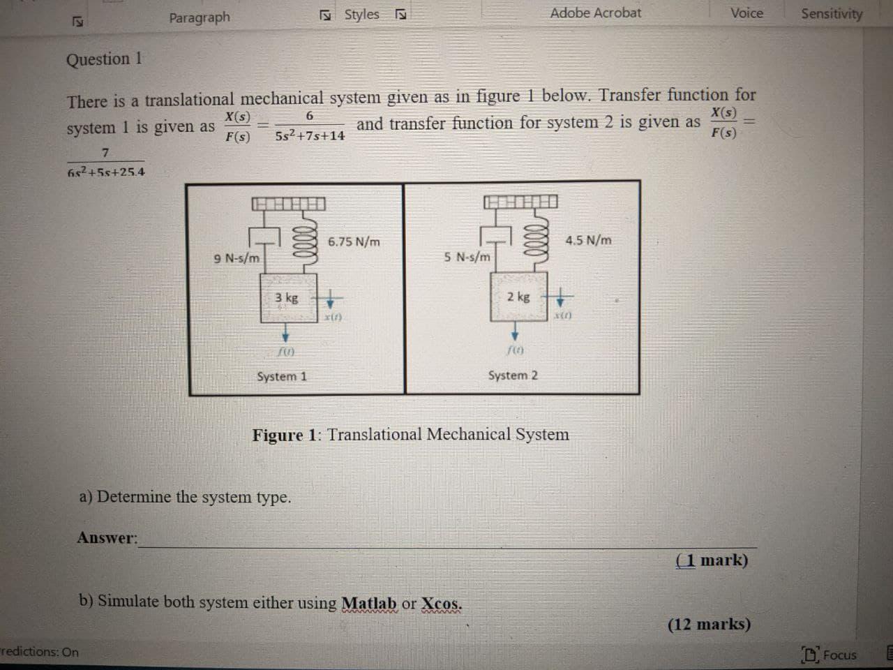 Solved Adobe Acrobat Paragraph Styles s Voice Sensitivity | Chegg.com