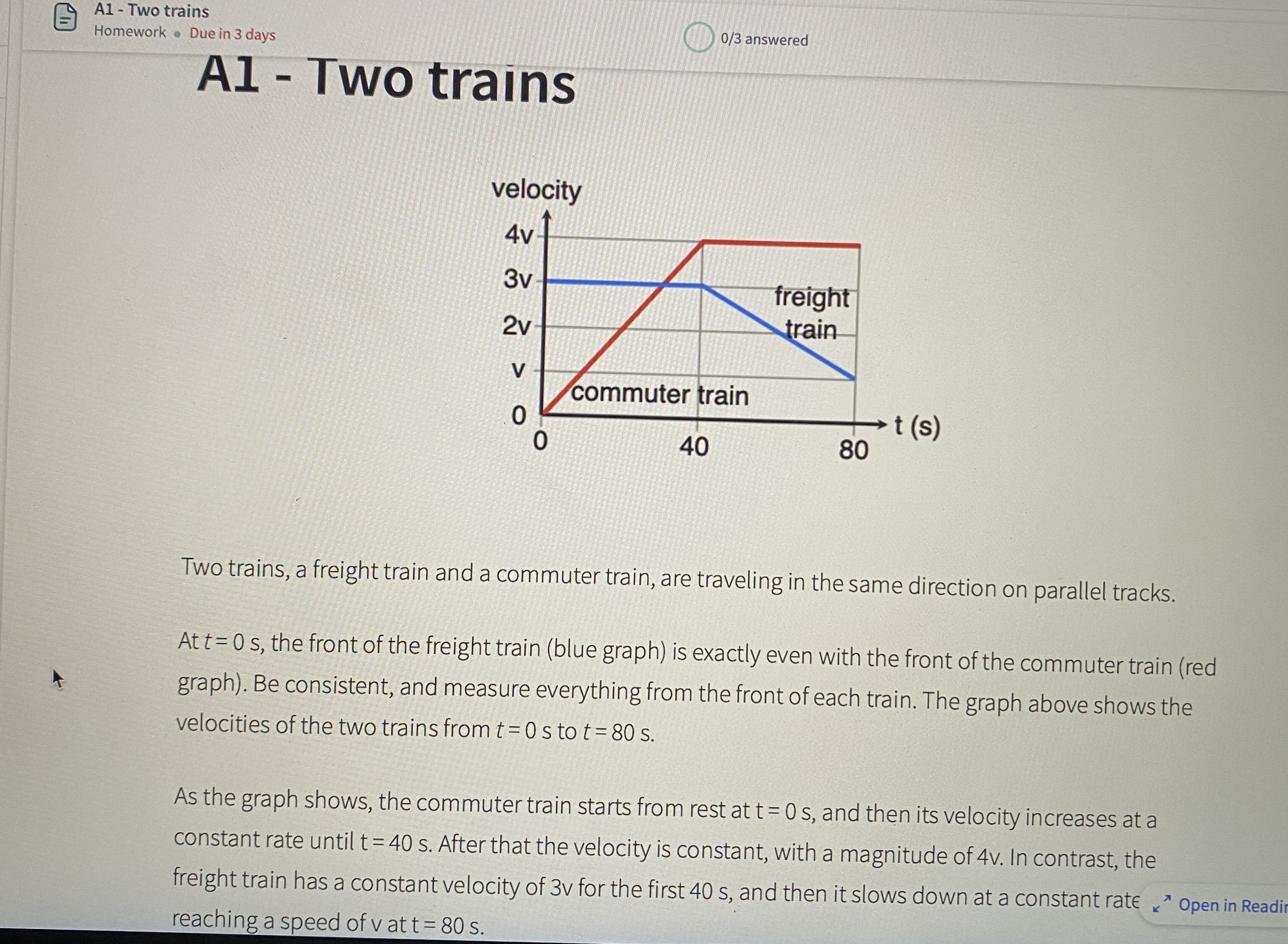 Solved Al - Two trains Two trains, a freight train and a | Chegg.com