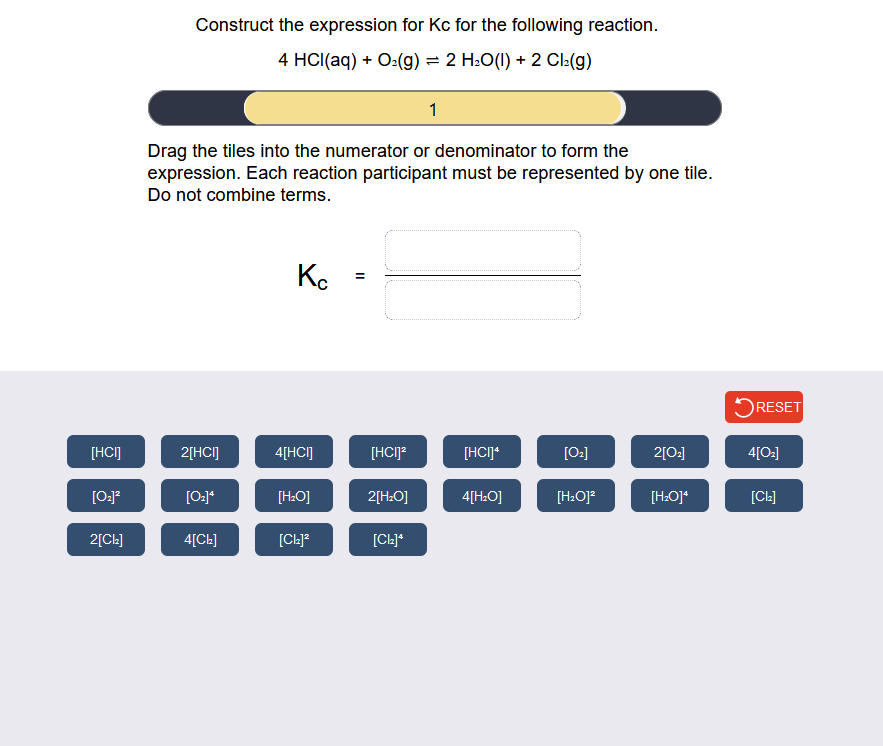 Solved Construct the expression for Kc for the following | Chegg.com
