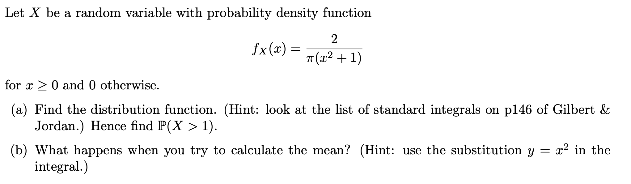 Solved Let x ﻿be a random variable with probability density | Chegg.com