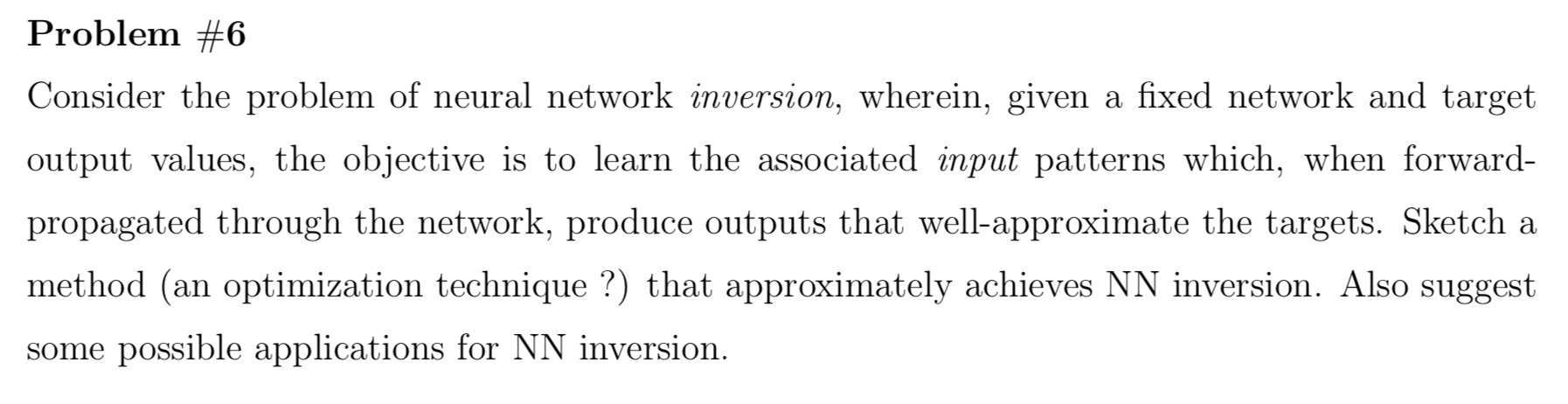 Solved Problem #6 Consider the problem of neural network | Chegg.com