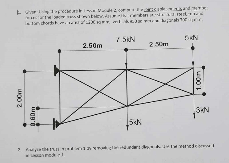 Solved 1. Given: Using the procedure in Lesson Module 2, | Chegg.com