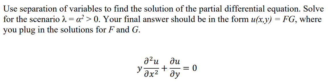 Solved Use separation of variables to find the solution of | Chegg.com